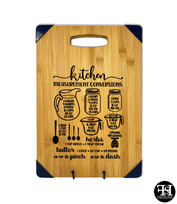 Kitchen Measurement Conversions Cutting Board – FHS Designs – Custom ...